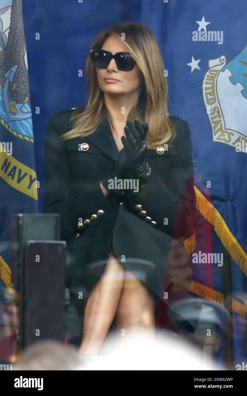 First Lady Melania Trump attends the Veterans Day Parade at Madison ...