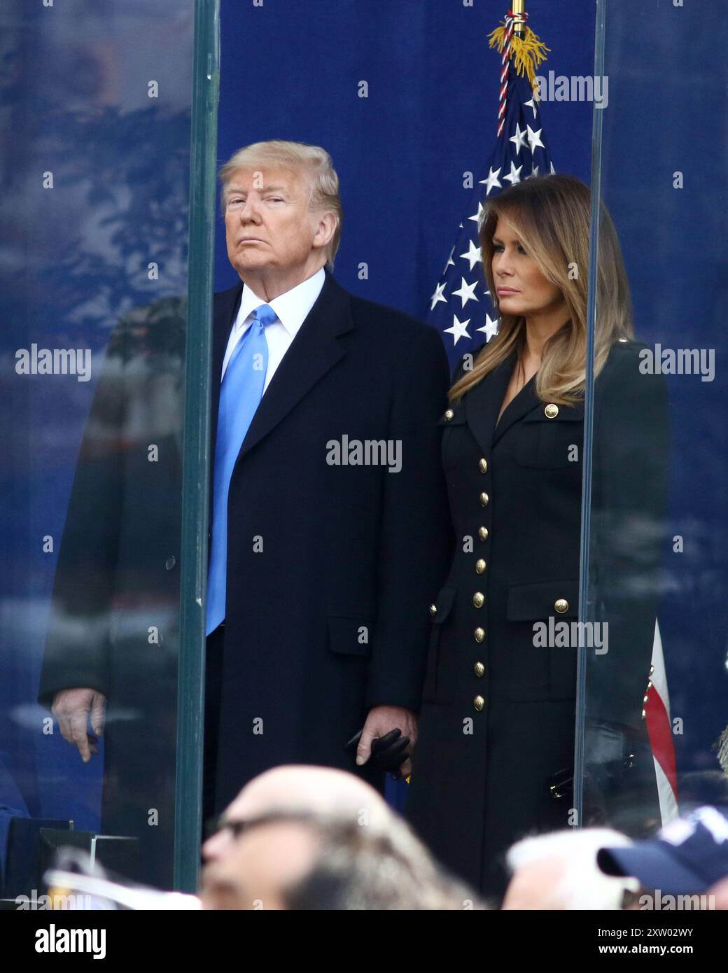 President Donald Trump and First Lady Melania Trump attend the Veterans ...