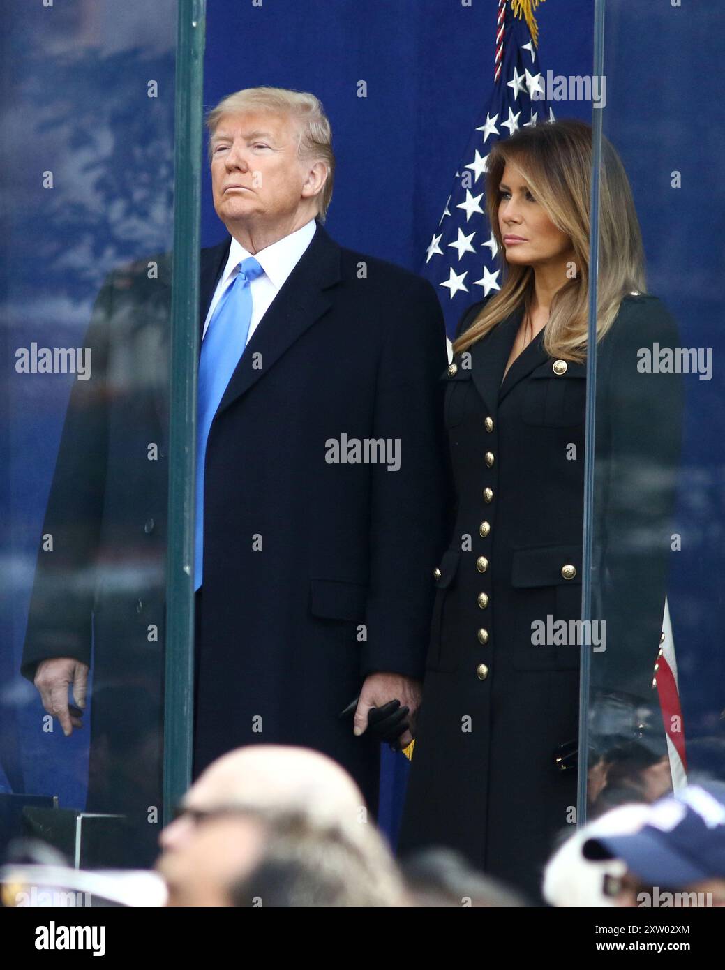 President Donald Trump and First Lady Melania Trump attend the Veterans ...