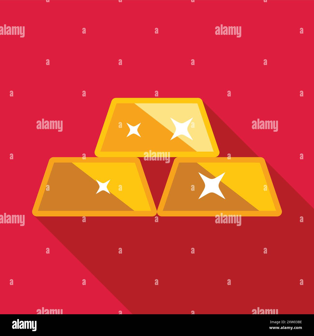 Stack of three shiny gold bars represents prosperity and financial ...