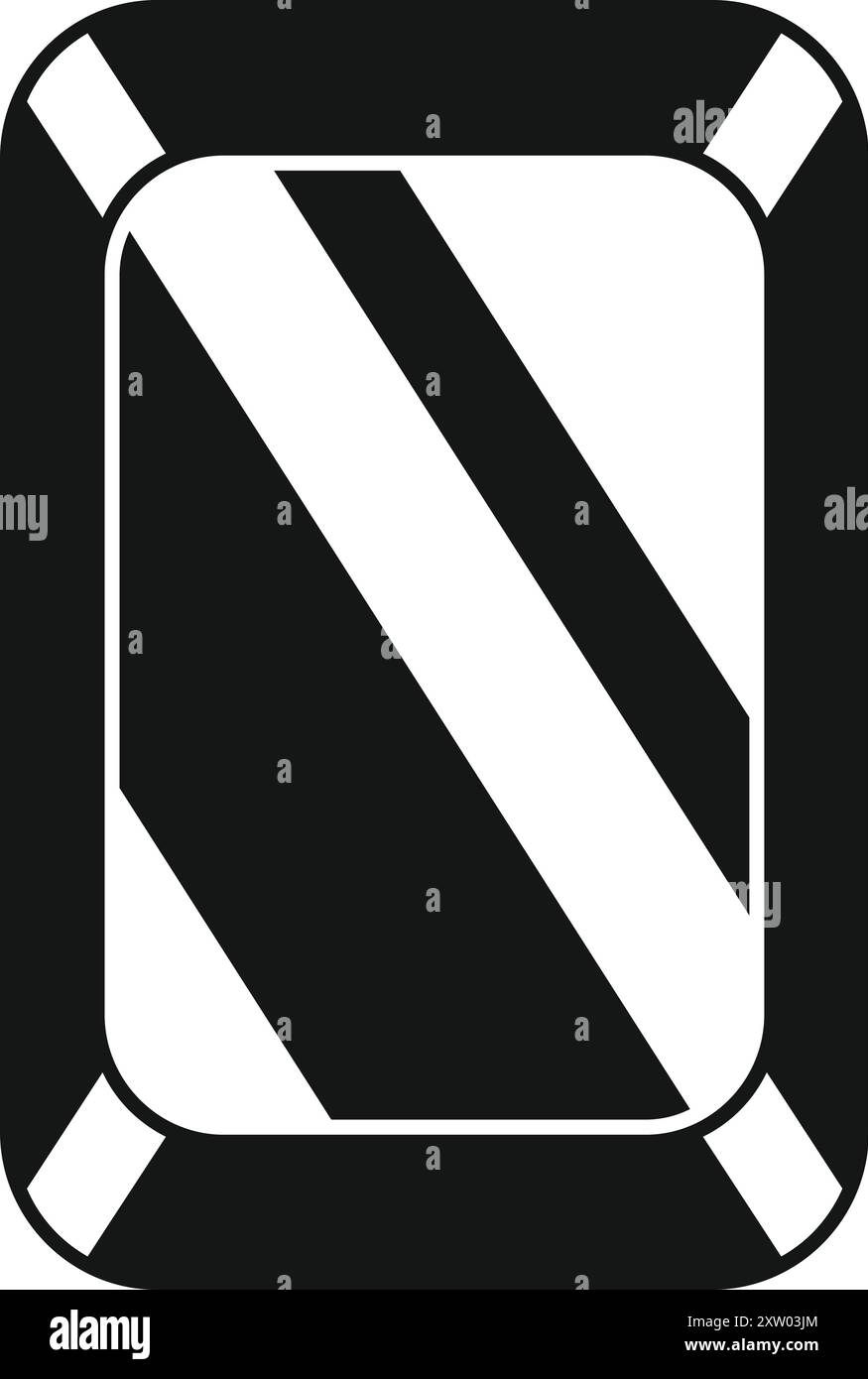 Black and white cracked tablet screen with diagonal stripes, concept of ...