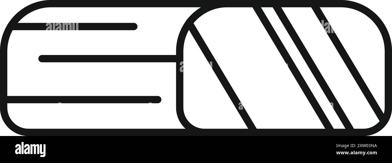 Simple black and white vector icon of an eraser removing a pencil line ...