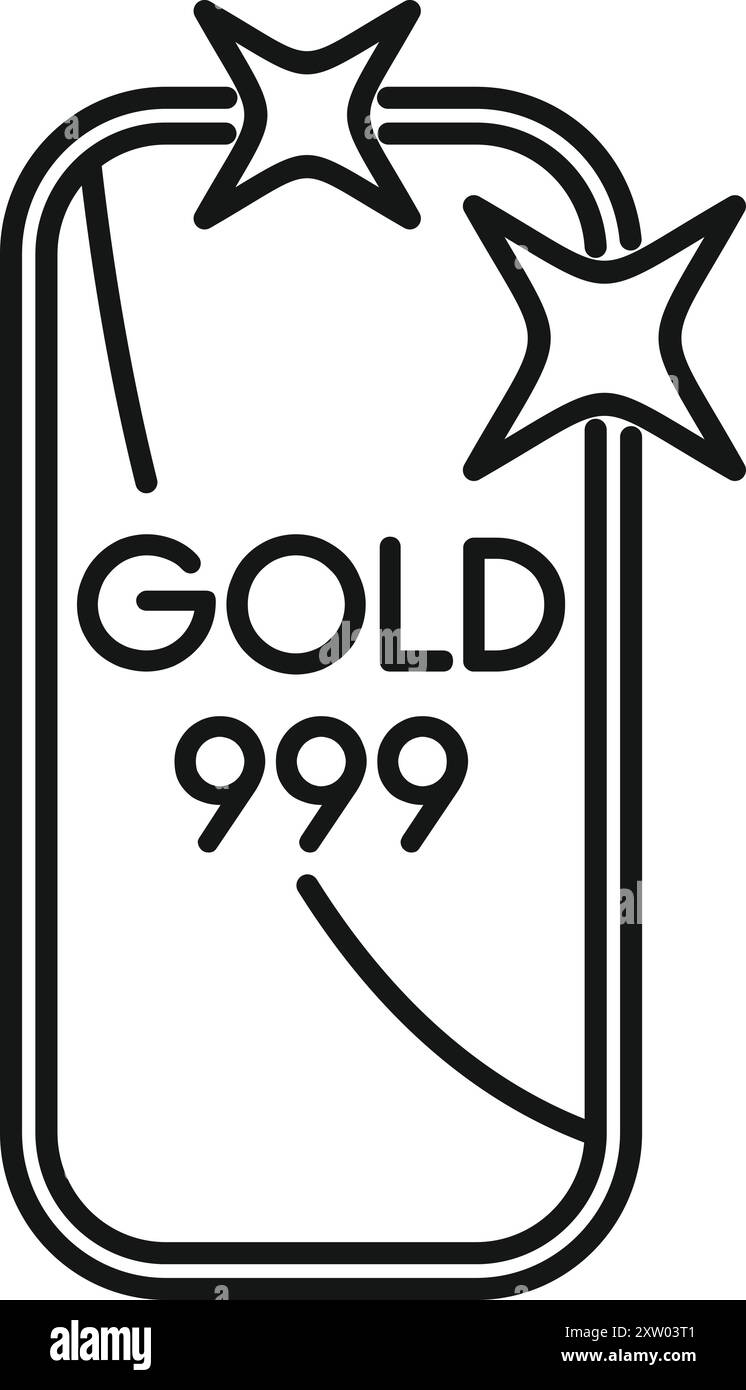 Simple gold ingot is shining with two stars, representing its high ...