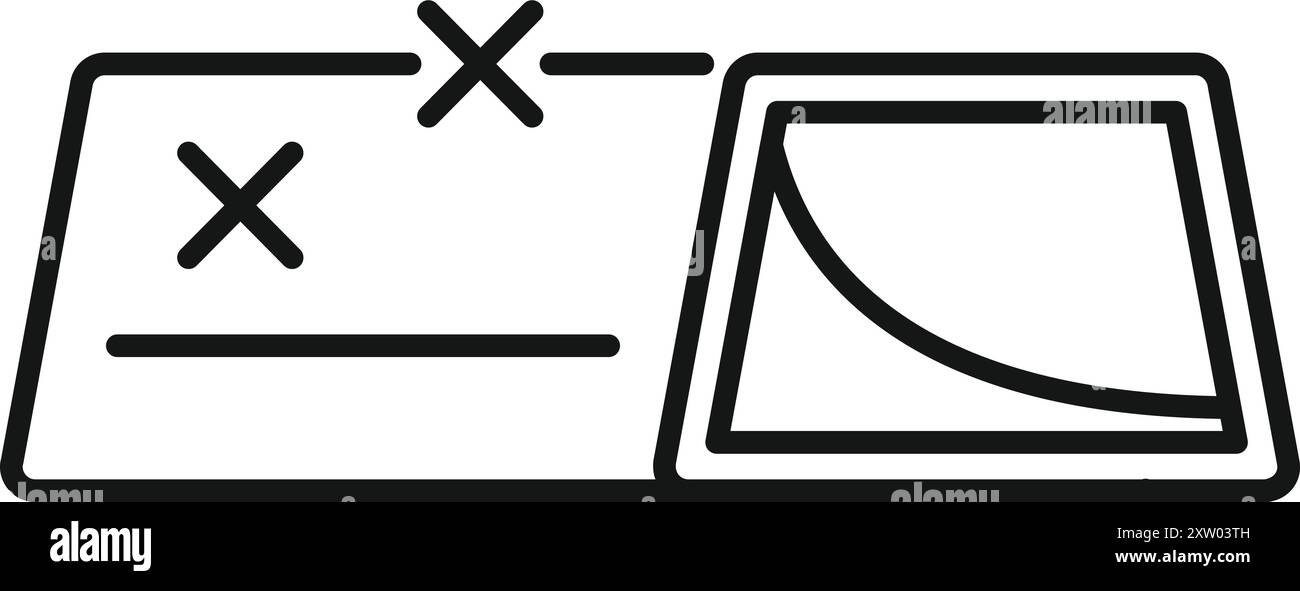 Coupon with discount showing graph going down, simple black line vector ...