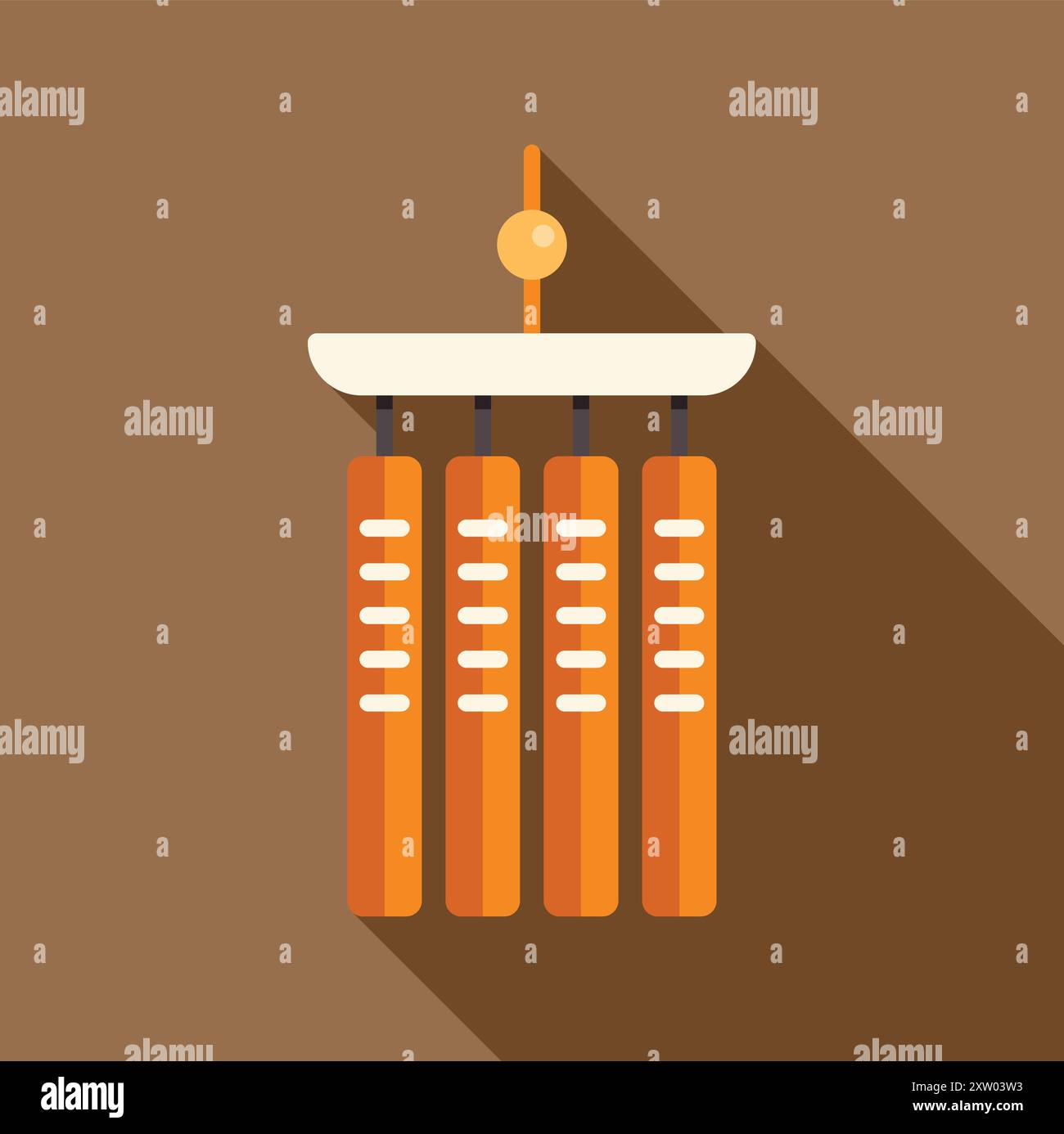Wind chime hanging and making soothing sounds in the wind Stock Vector ...