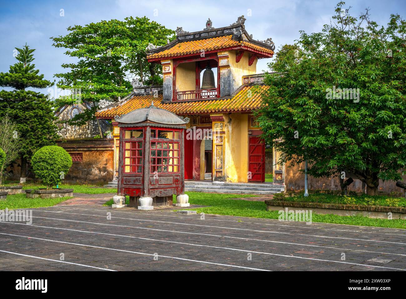 This red booth is an original part of the historical Vietnamese ...