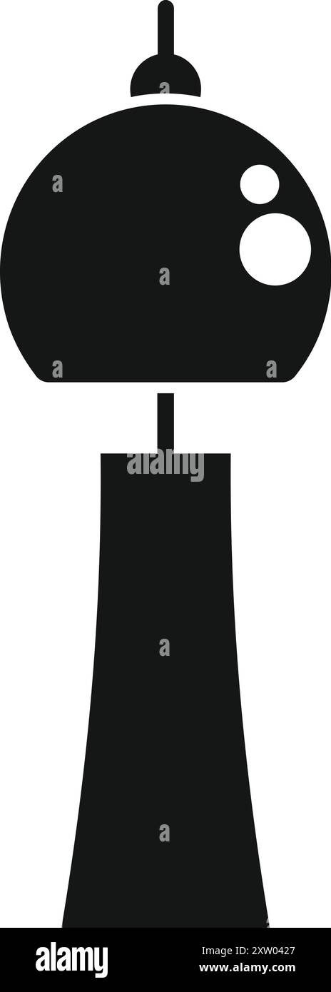 Simple style black tv tower icon for web site design and mobile apps ...