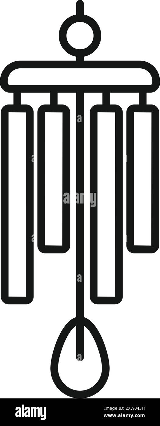 Wind chime hanging and making soothing sounds icon Stock Vector Image ...