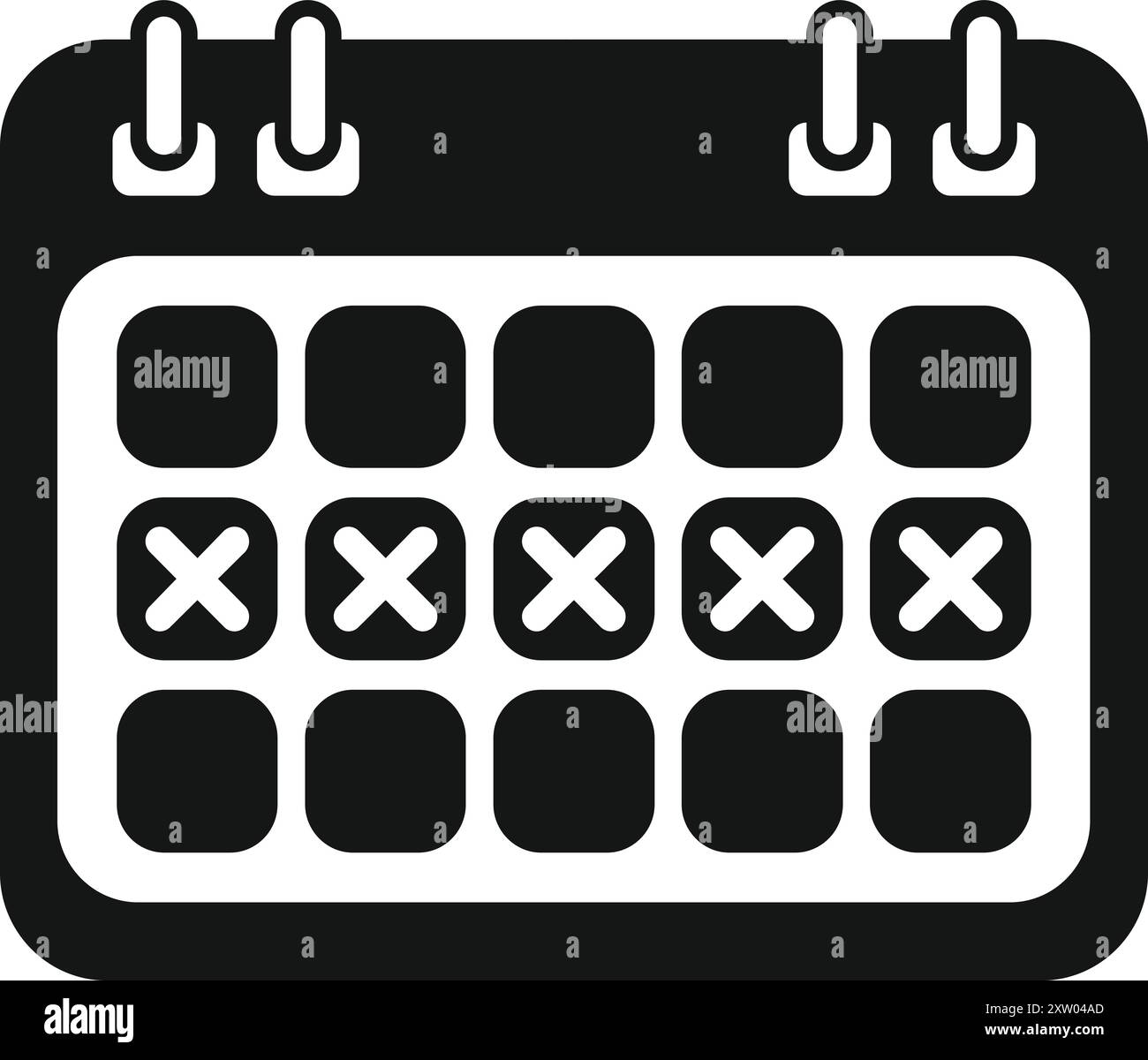 Calendar is open, showing a week with every day crossed out Stock ...