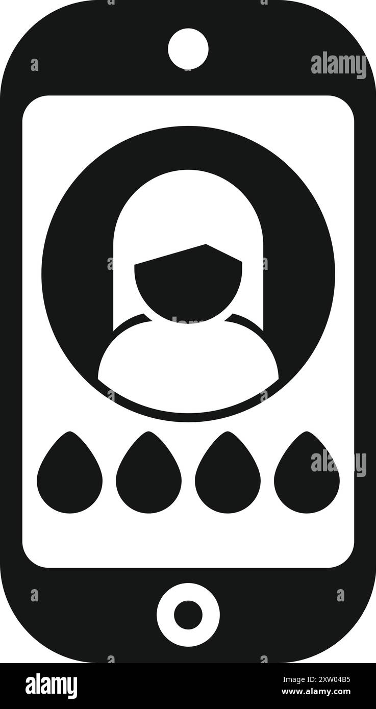 Woman's profile picture is displayed on a smartphone screen, with blood ...