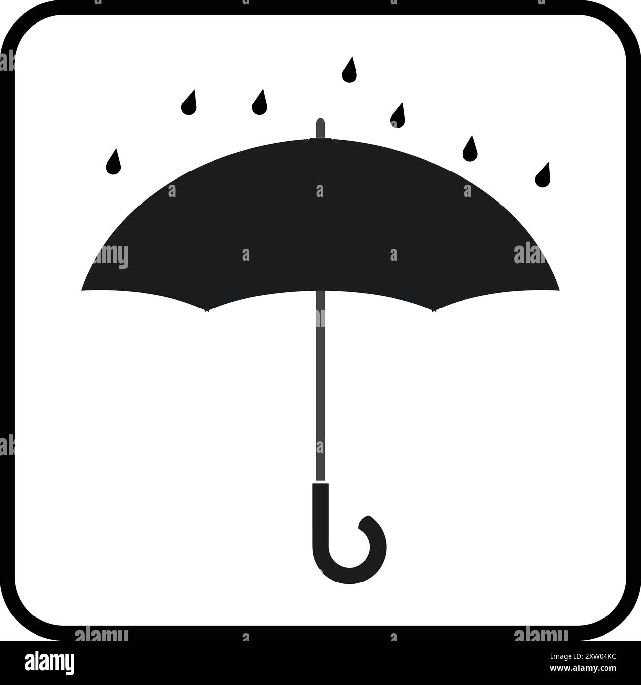 keep Dry with Umbrella icon, Dry Package, keep dry symbol, Water drop protection, Rain umbrella ...