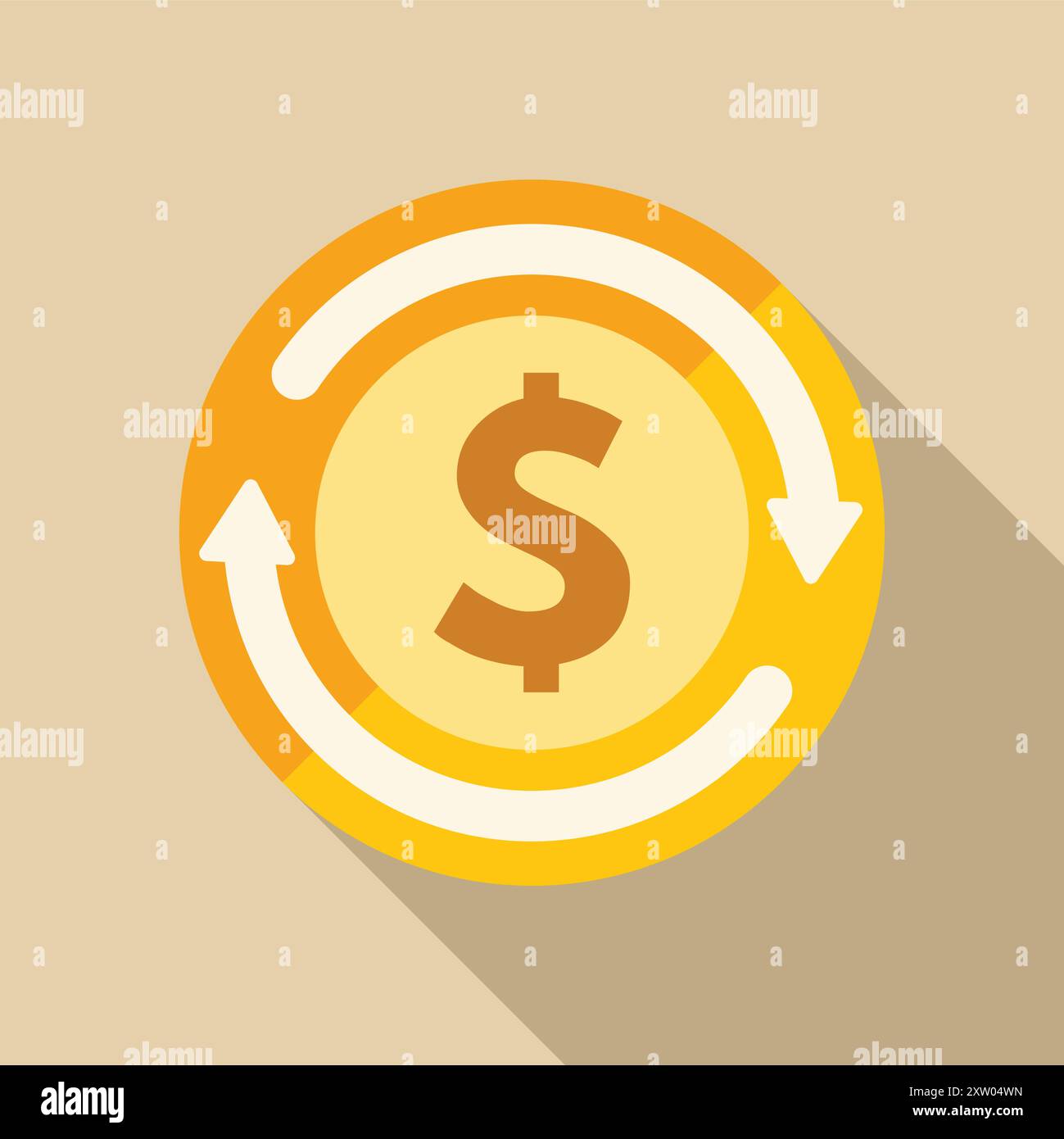 Money circulation concept with dollar coin rotating with arrows Stock ...