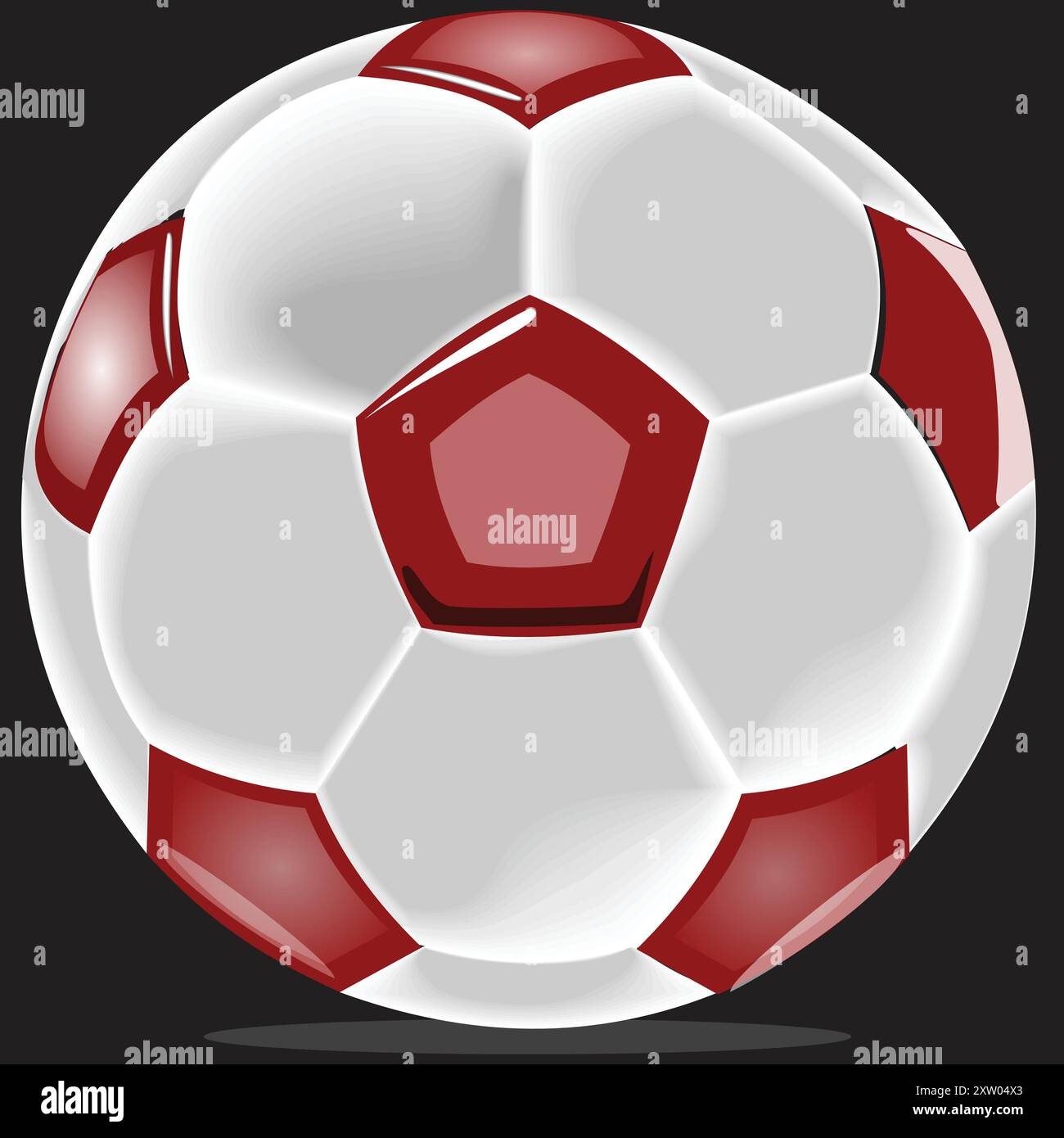 colorful Realistic football vector illustrator. red and white color ...
