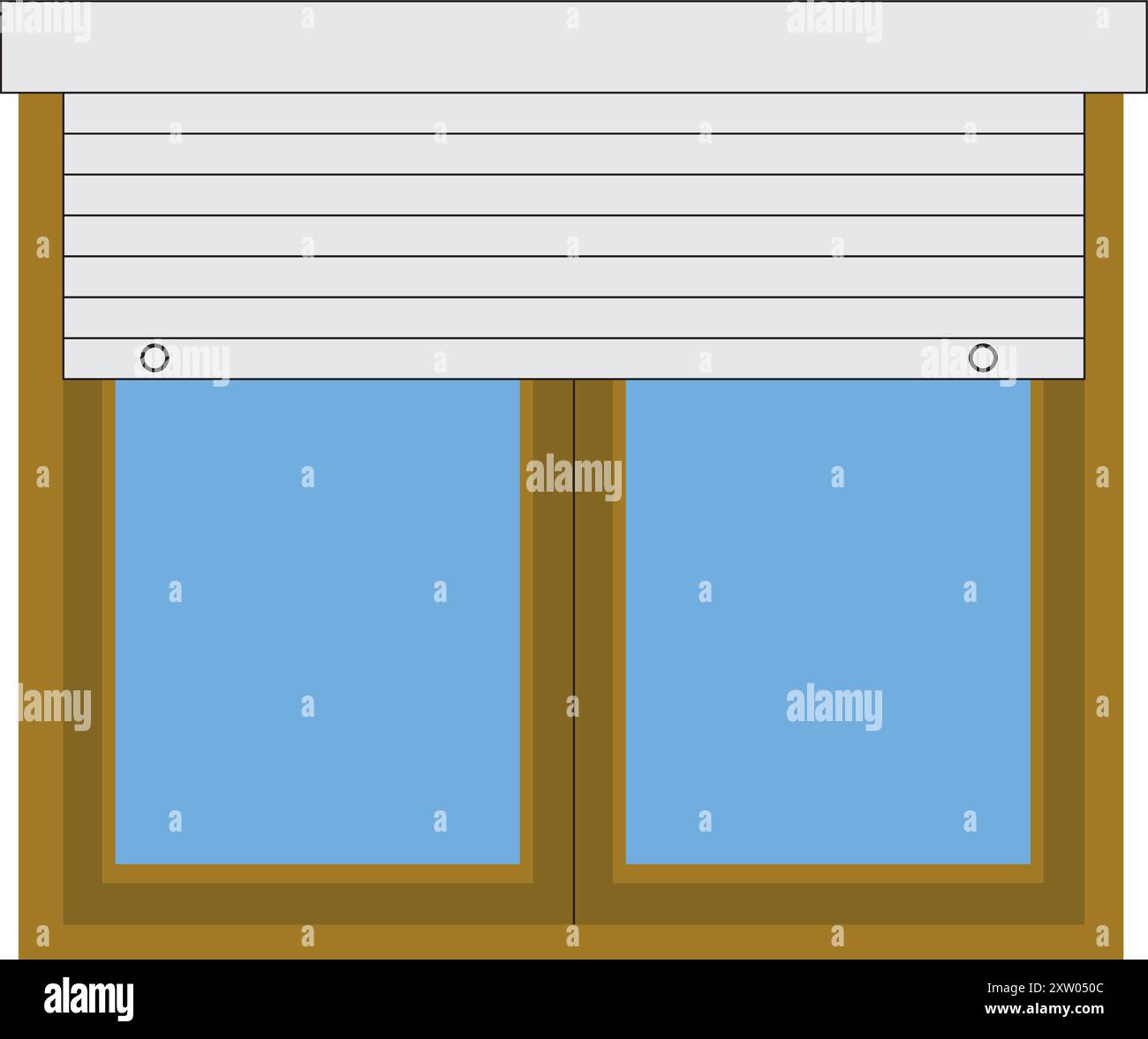 White facade brown window Stock Vector Images - Alamy