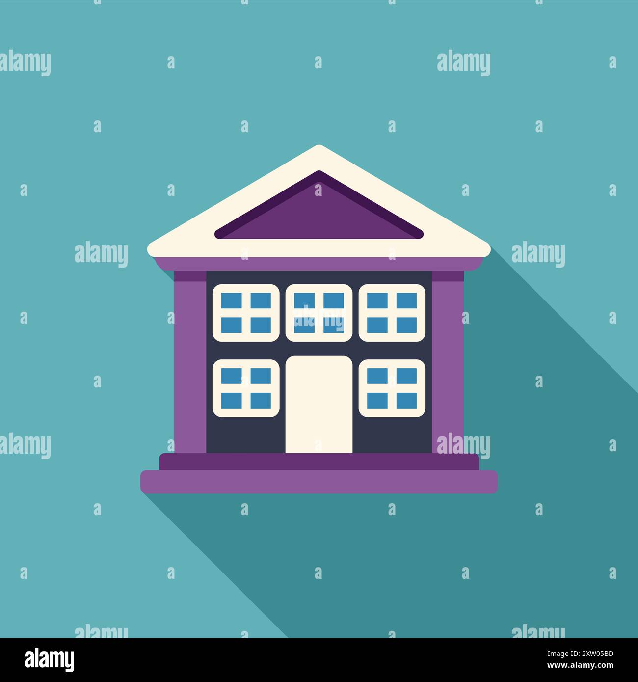 Illustration of a courthouse with columns casting long shadow on ...