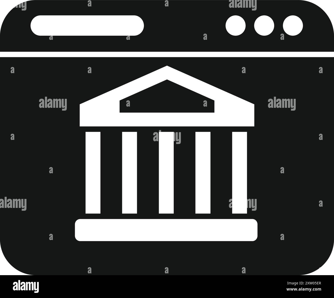Online banking system icon in simple style depicting internet finance ...