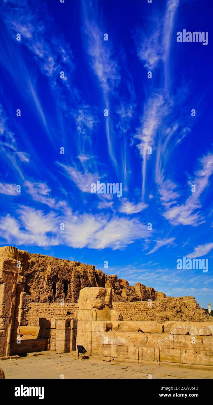 Beautiful cloud patterns and bright blue skies with the mud brick walls ...
