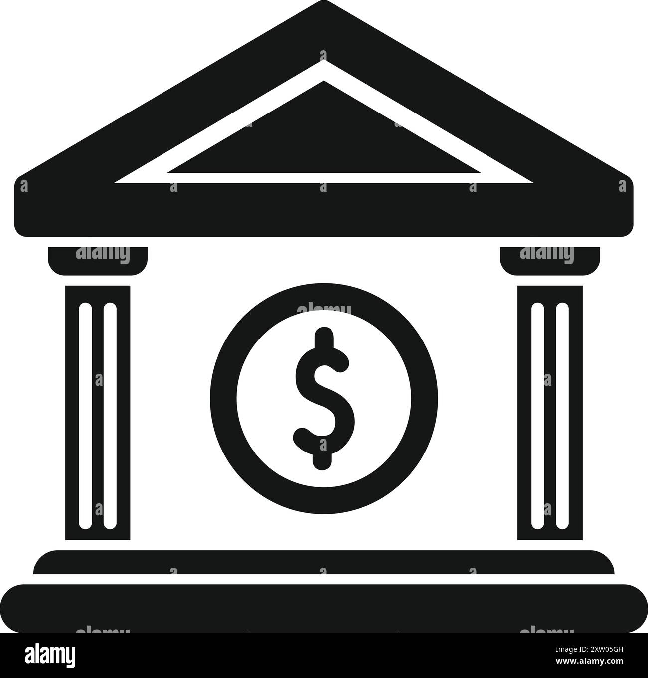 Bank building facade with columns showing finance and investment Stock ...