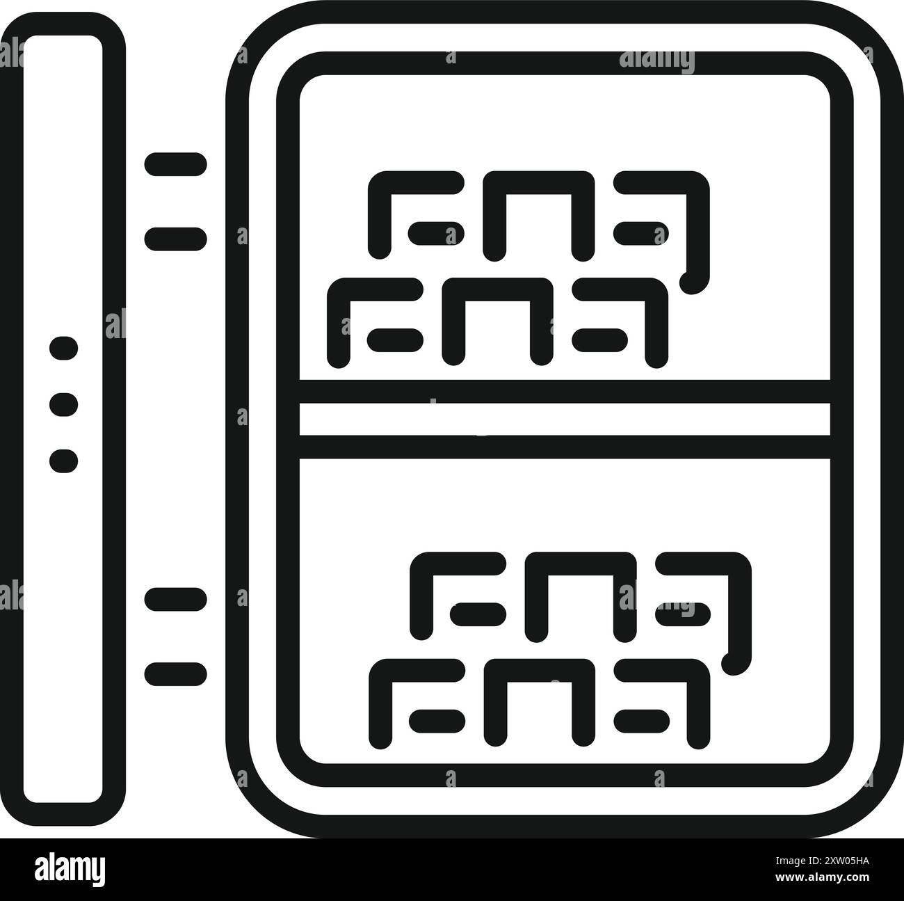 Line art vector icon depicting a server rack with hard drives ...