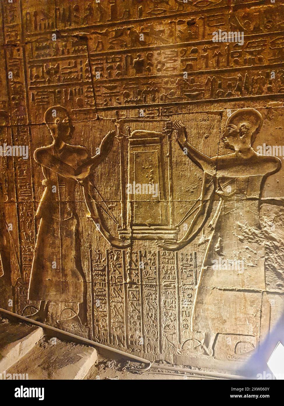 Priets carrying the sacred barque of Horus, the Falcon God depicted in ...