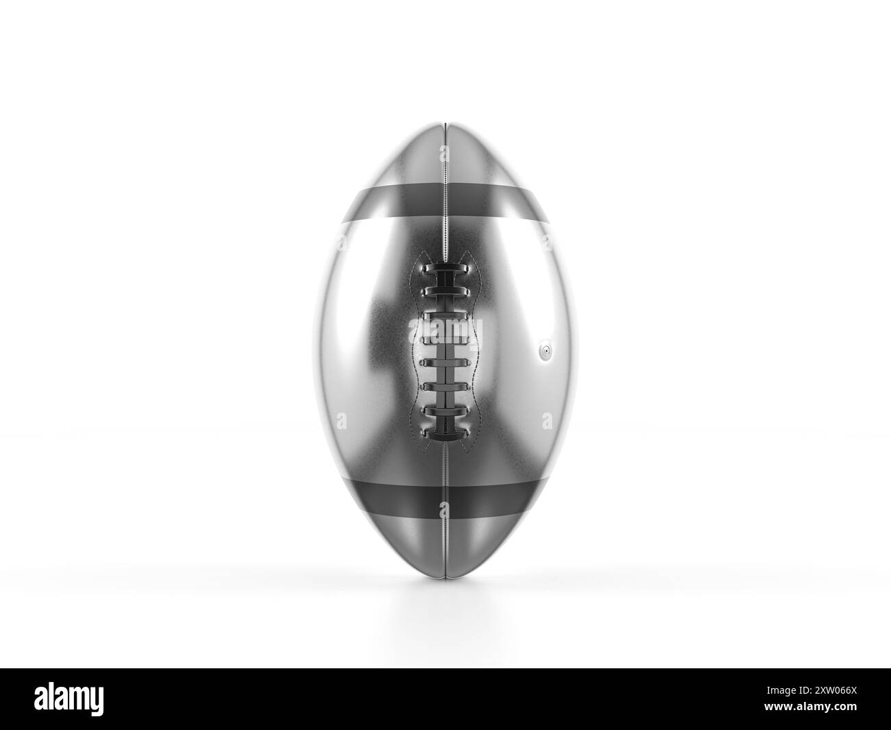Silver american football ball on a white background. 3d illustration ...