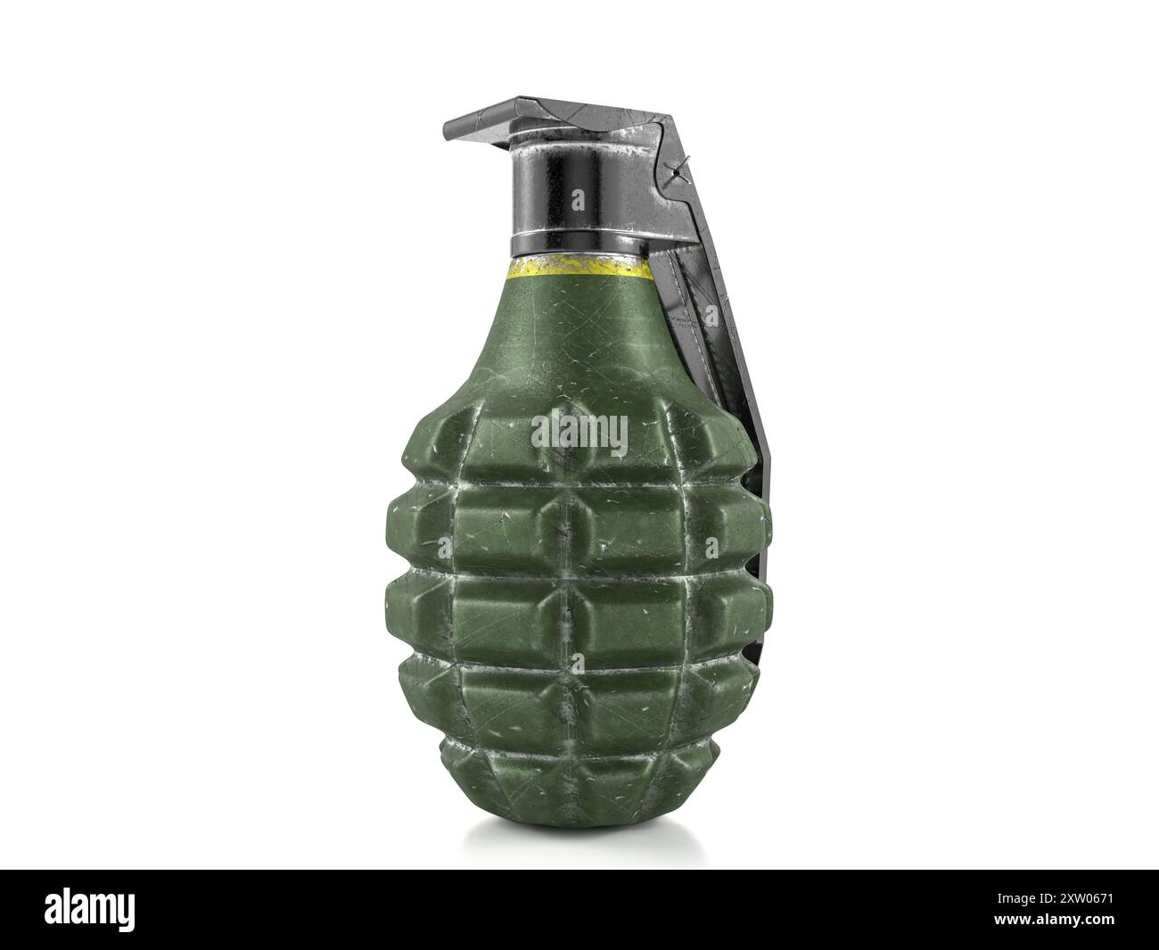Grenade on a white background. 3d illustration Stock Photo - Alamy