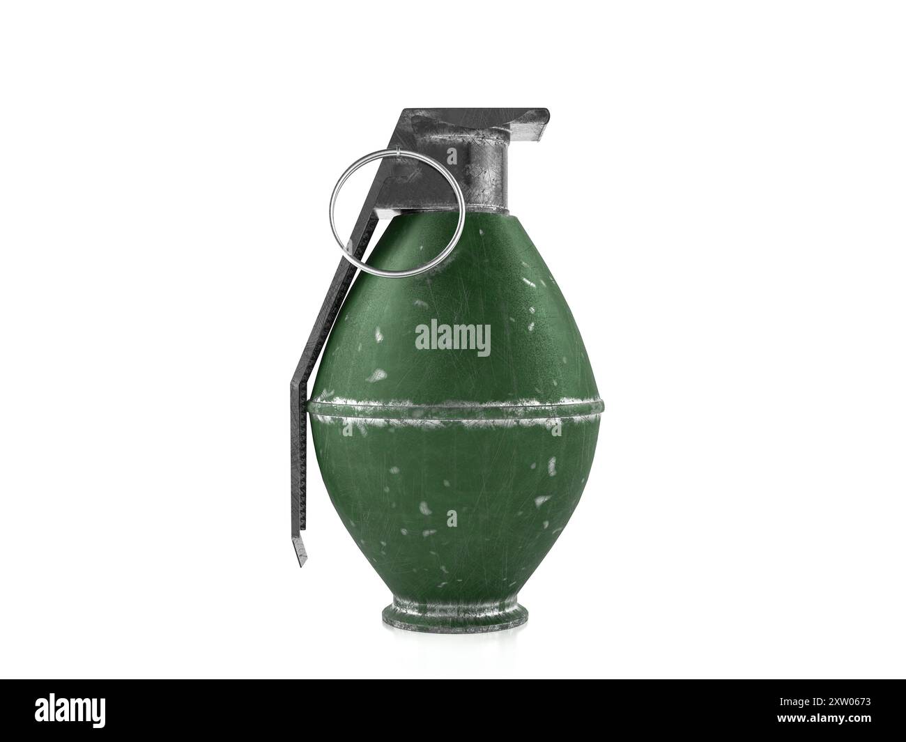 Grenade on a white background. 3d illustration Stock Photo - Alamy