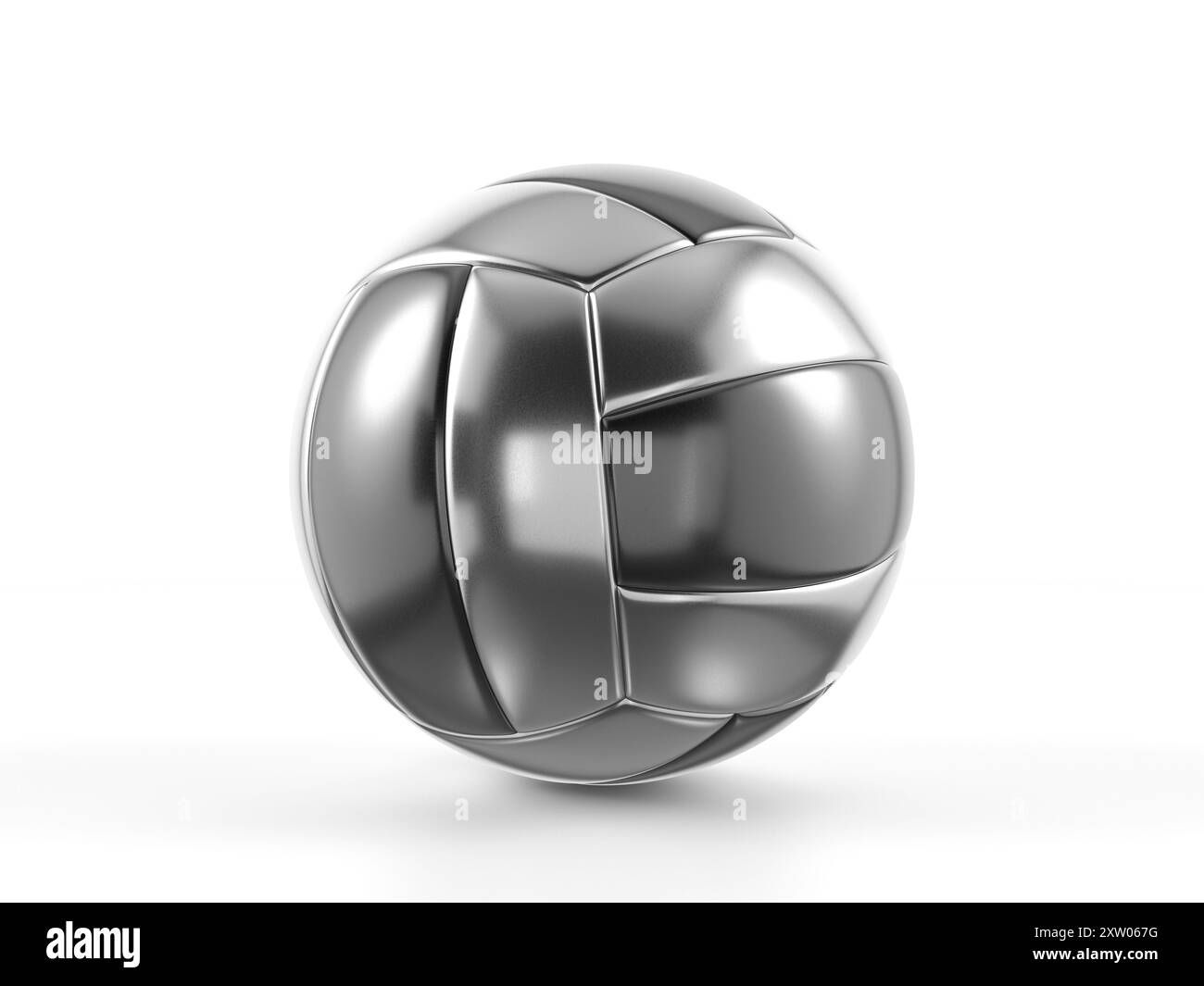 Silver volleyball ball on a white background. 3d illustration Stock ...