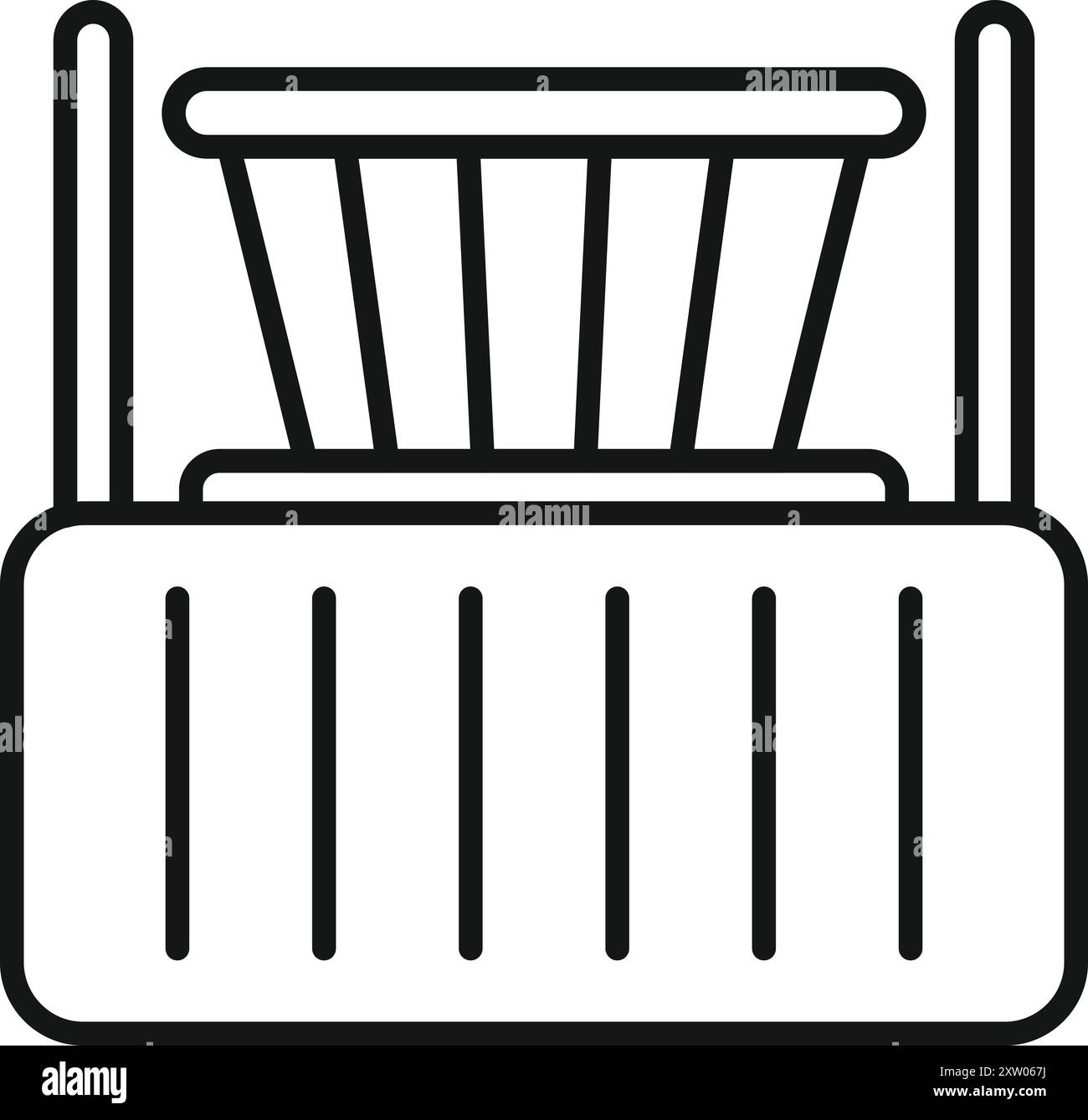 Line icon of a road barrier, commonly used for signaling and delimiting ...