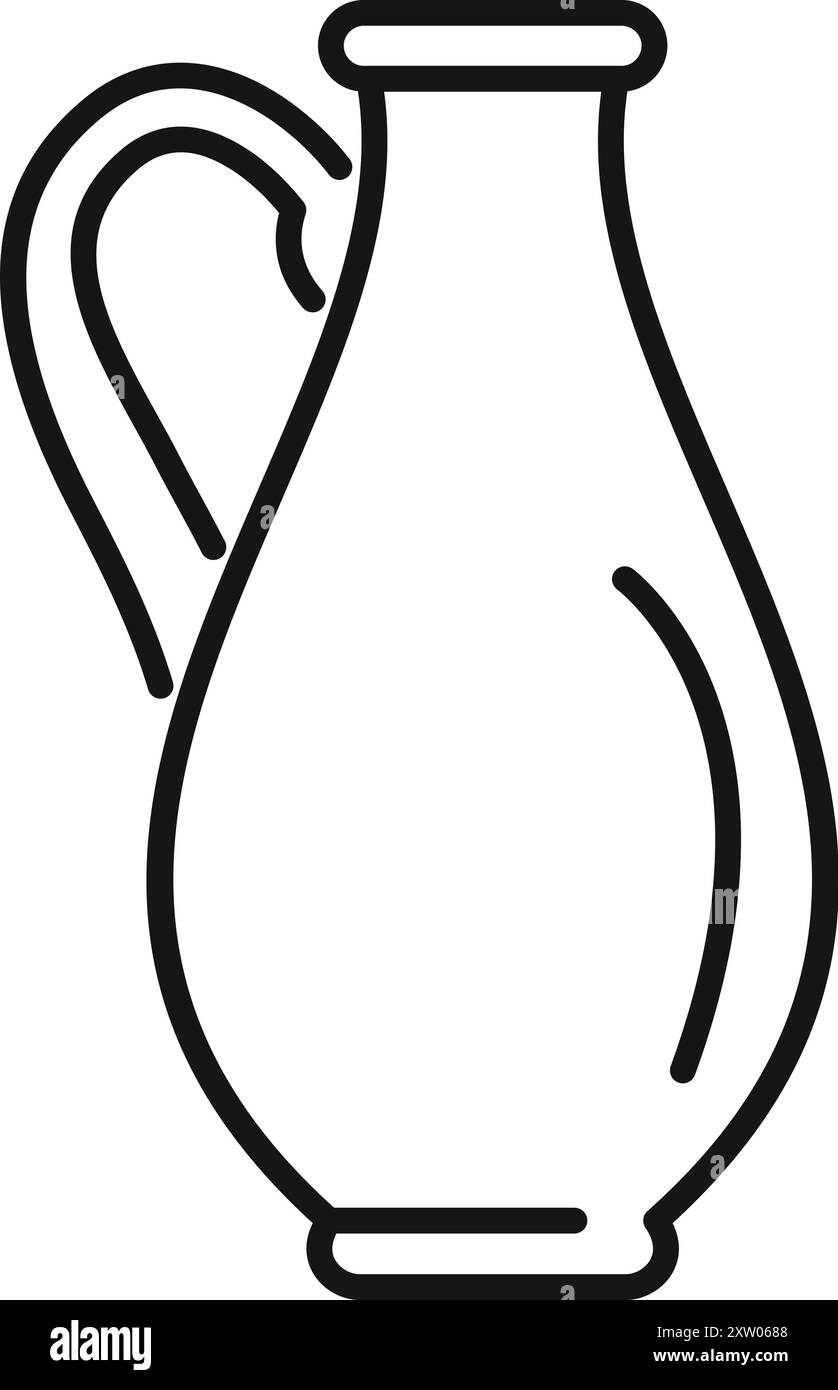 Clean line art icon of a classic pitcher, ideal for representing ...
