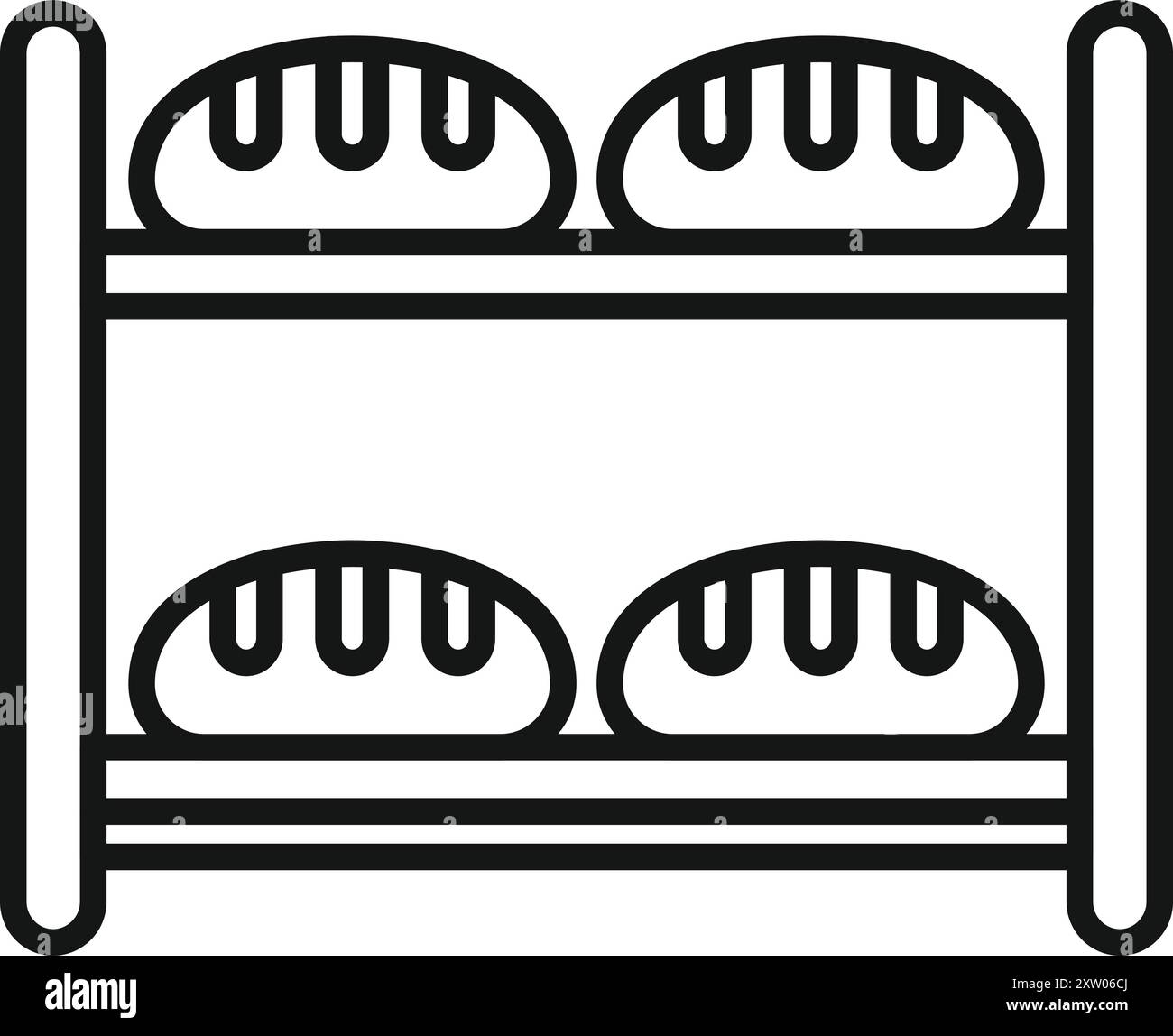 Loaves bread on shelf Stock Vector Images - Alamy