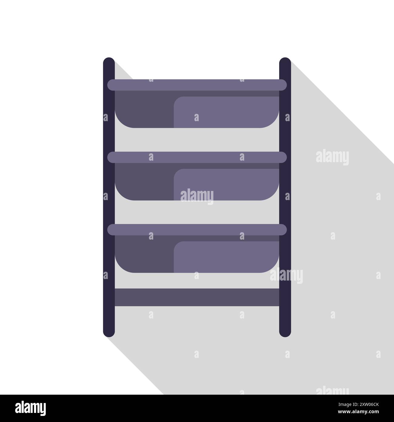Simple vector illustration of an empty shelf unit with a long shadow ...