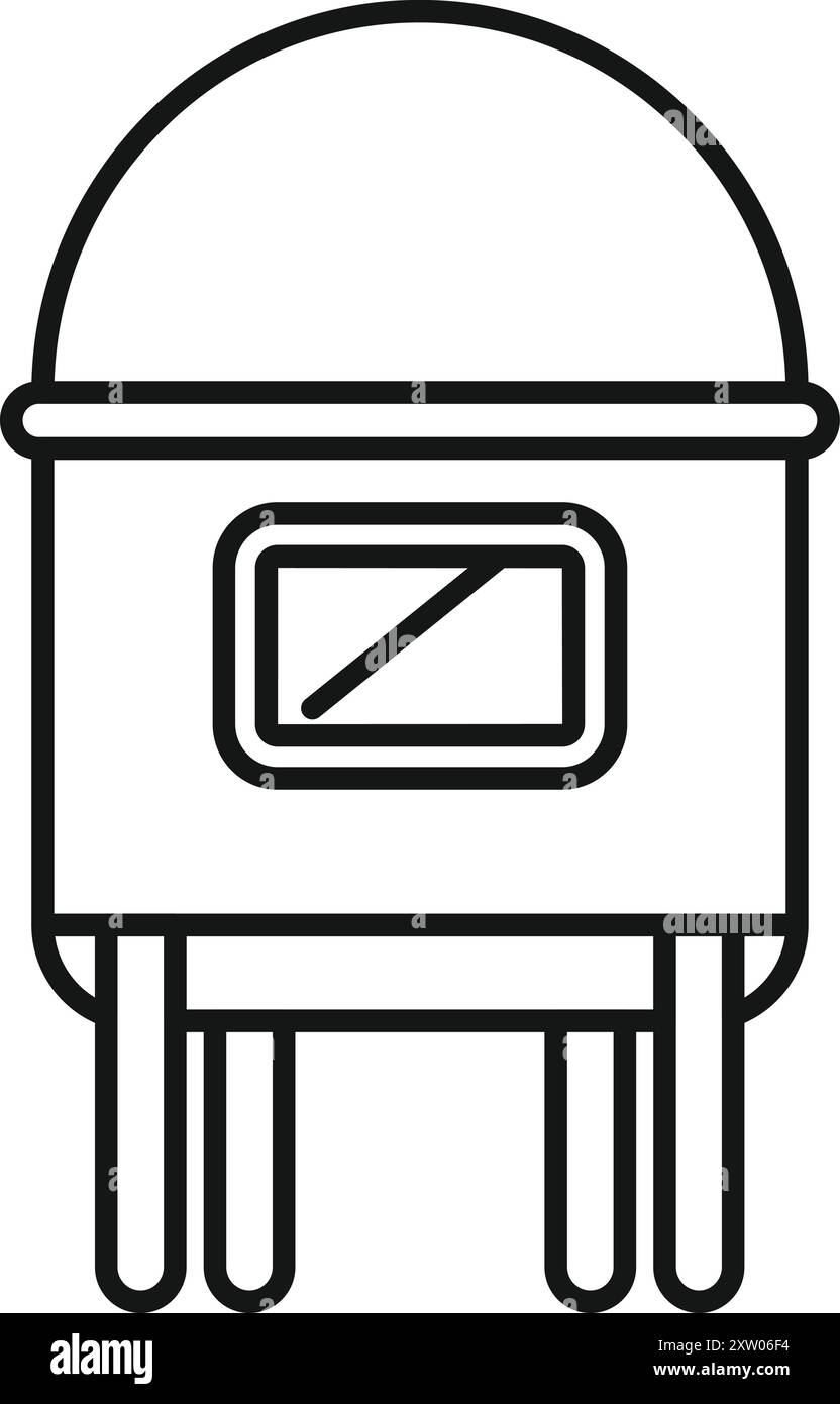 Outline style icon of a milk pasteurization tank representing dairy ...