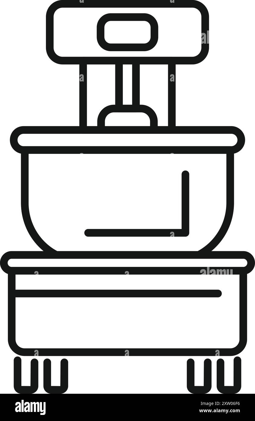 Professional dough mixer is kneading dough, getting it ready for baking ...