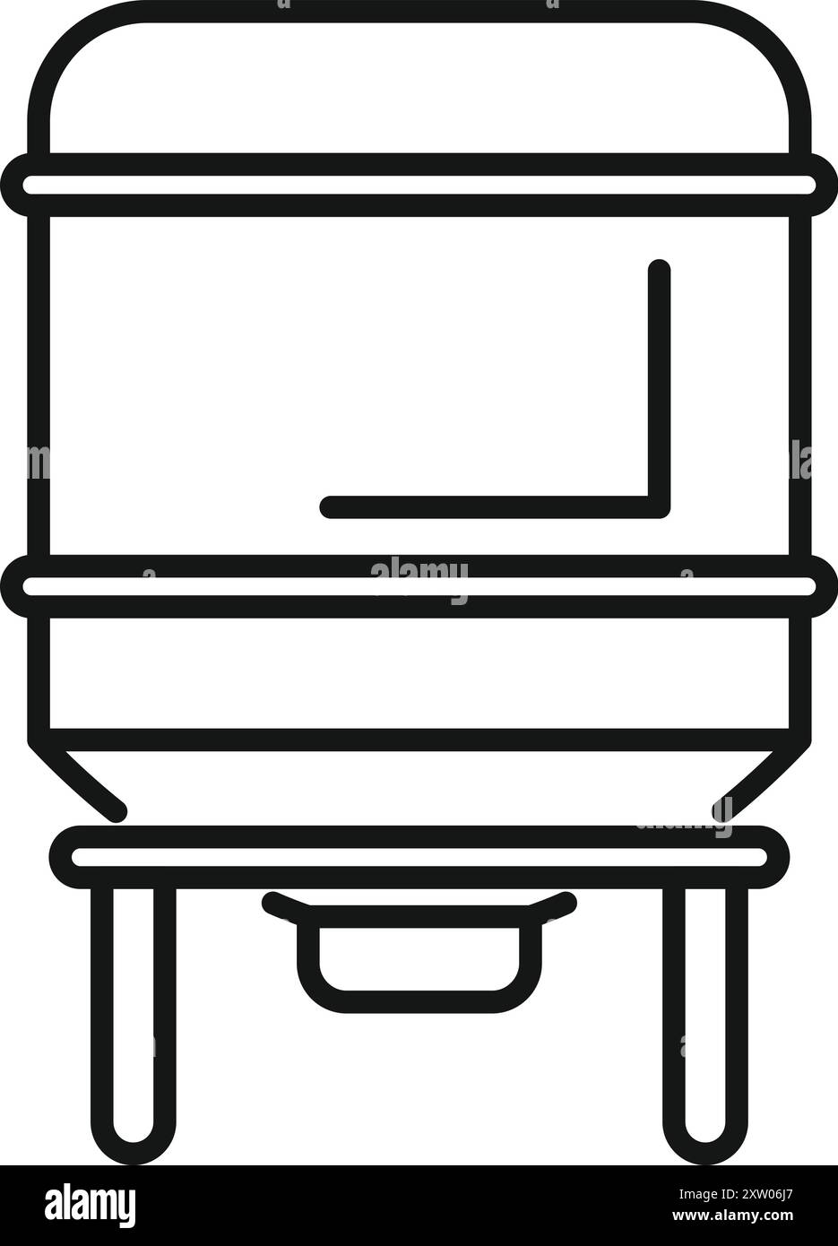 Line art icon of a water tank with valve standing on metal legs Stock ...