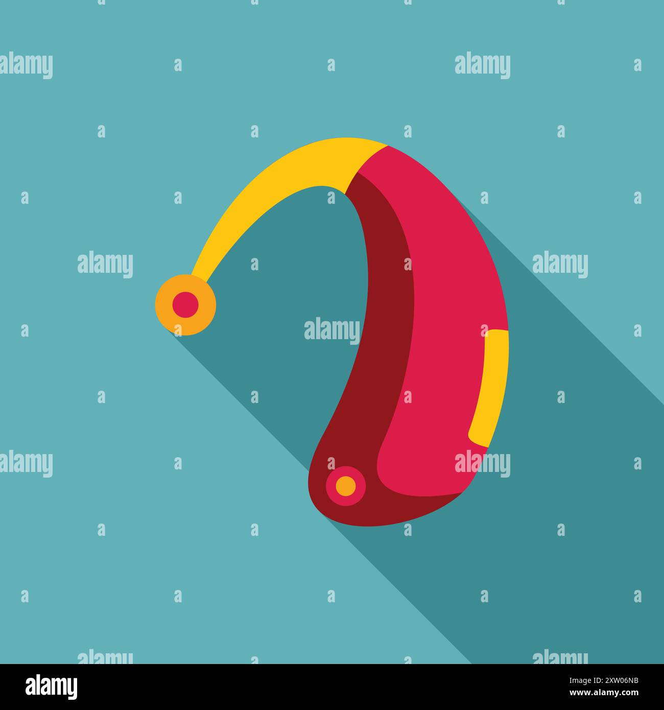 Red hearing aid, a device for improving hearing Stock Vector Image ...