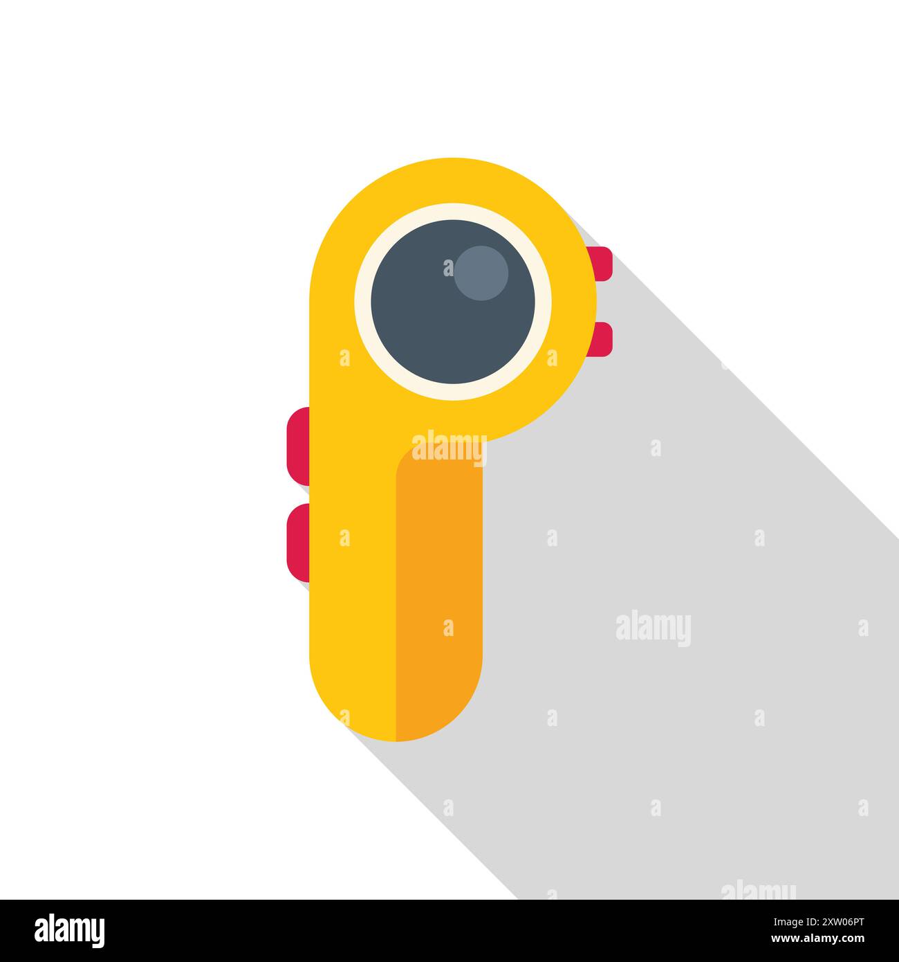 Simple and colorful periscope design with long shadow on white ...