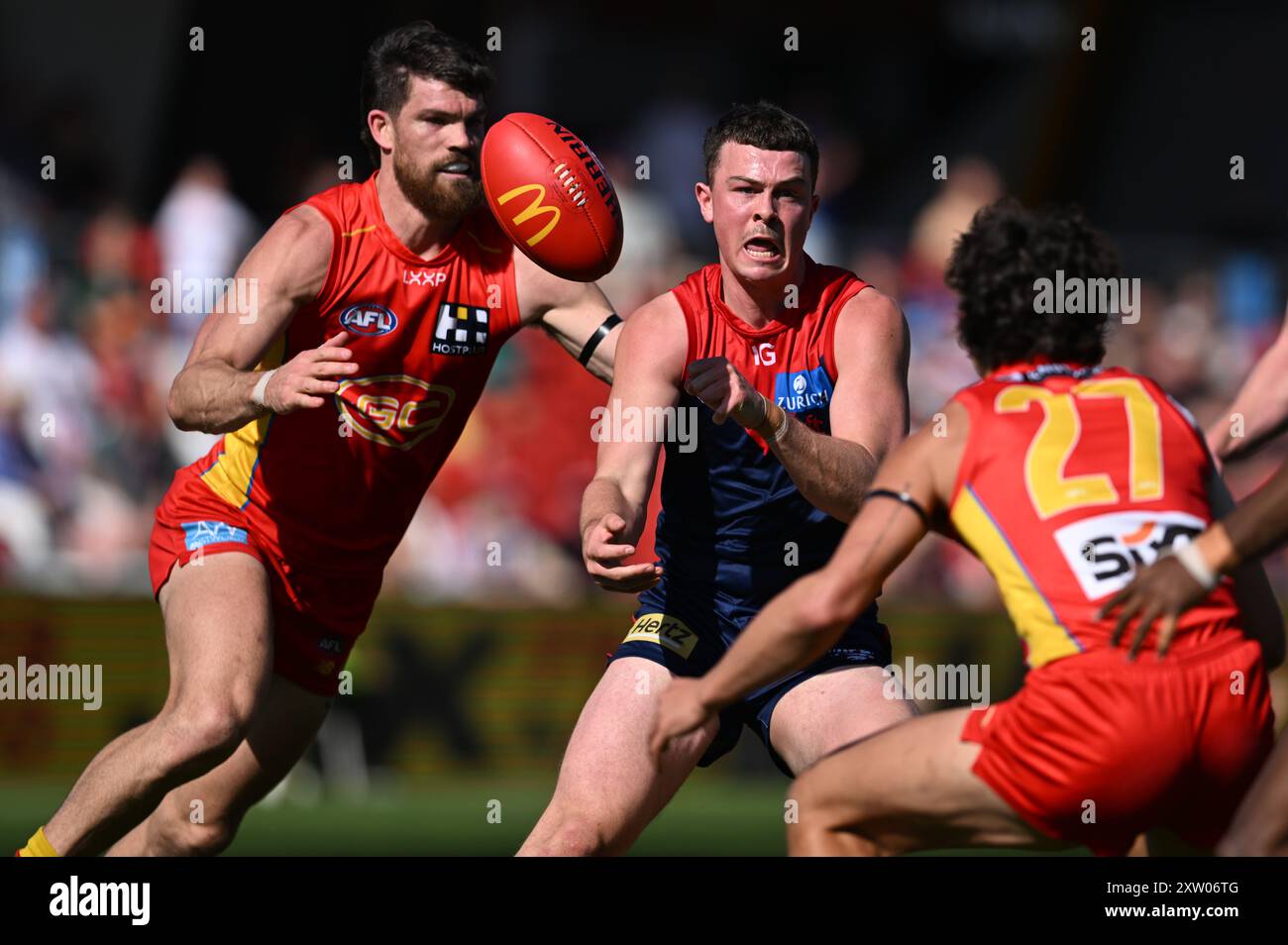 Gold Coast, Australia. 17th Aug, 2024. Daniel Turner (centre) of the ...