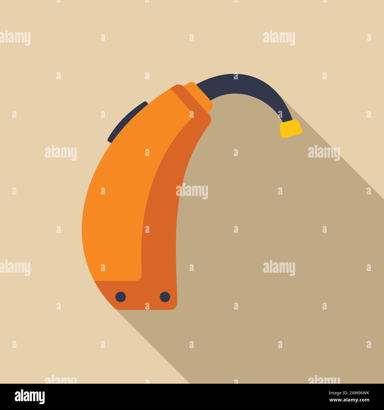 Modern orange hearing aid for improving hearing loss Stock Vector Image ...