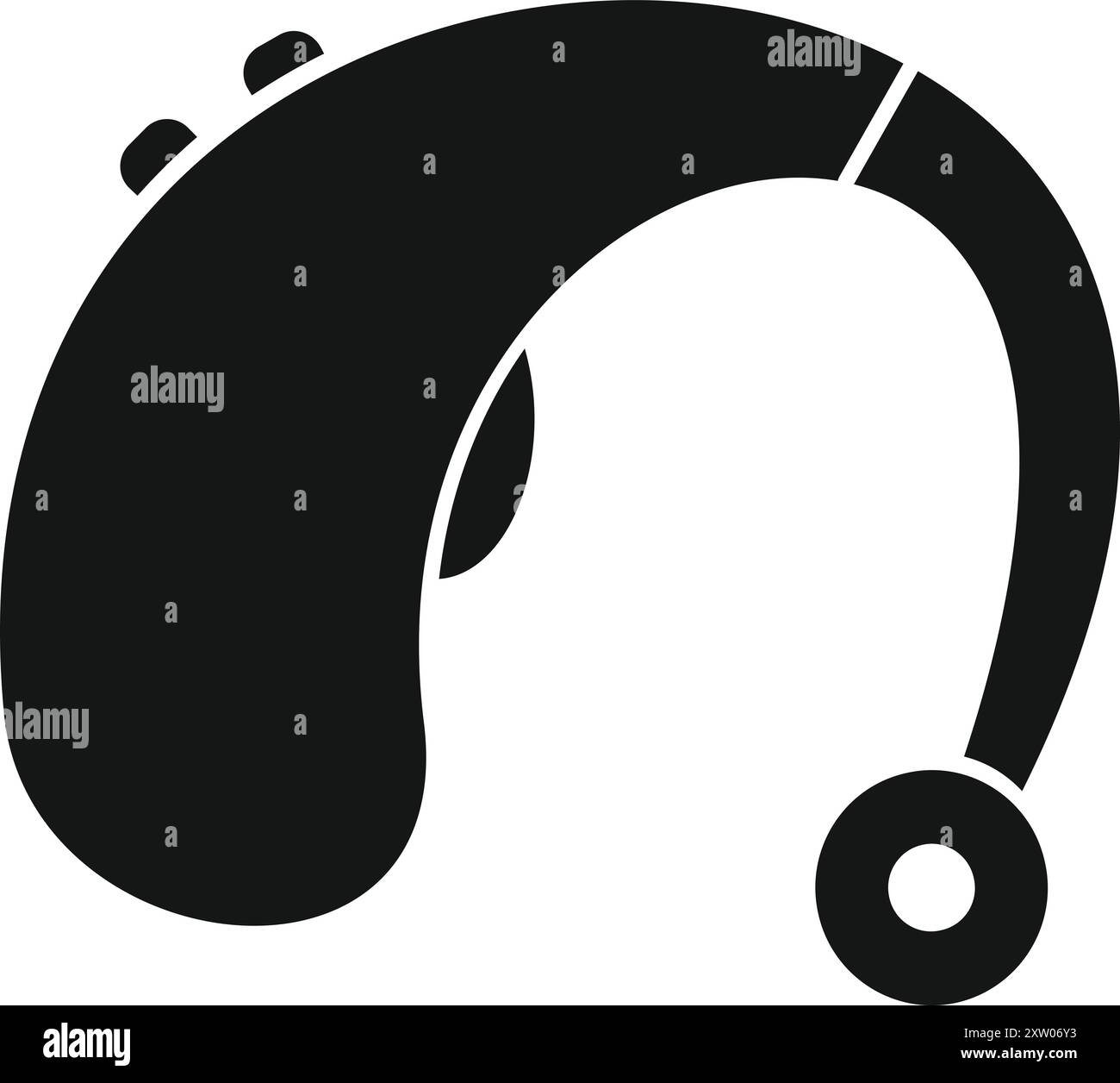 Simple black glyph icon for in ear hearing aid device improving hearing ...