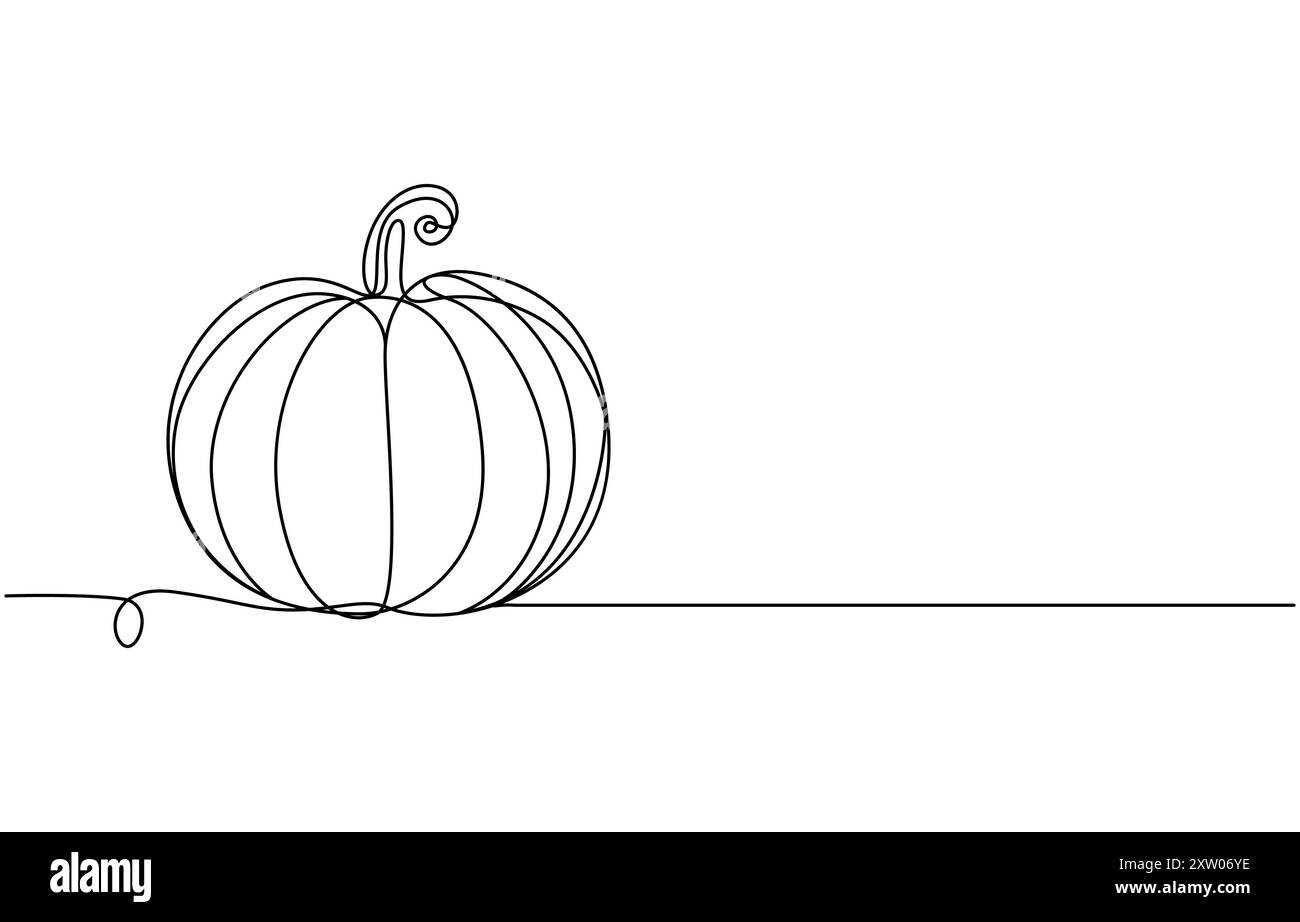 Vector illustration of Halloween Pumpkin Singe line art illustration ...