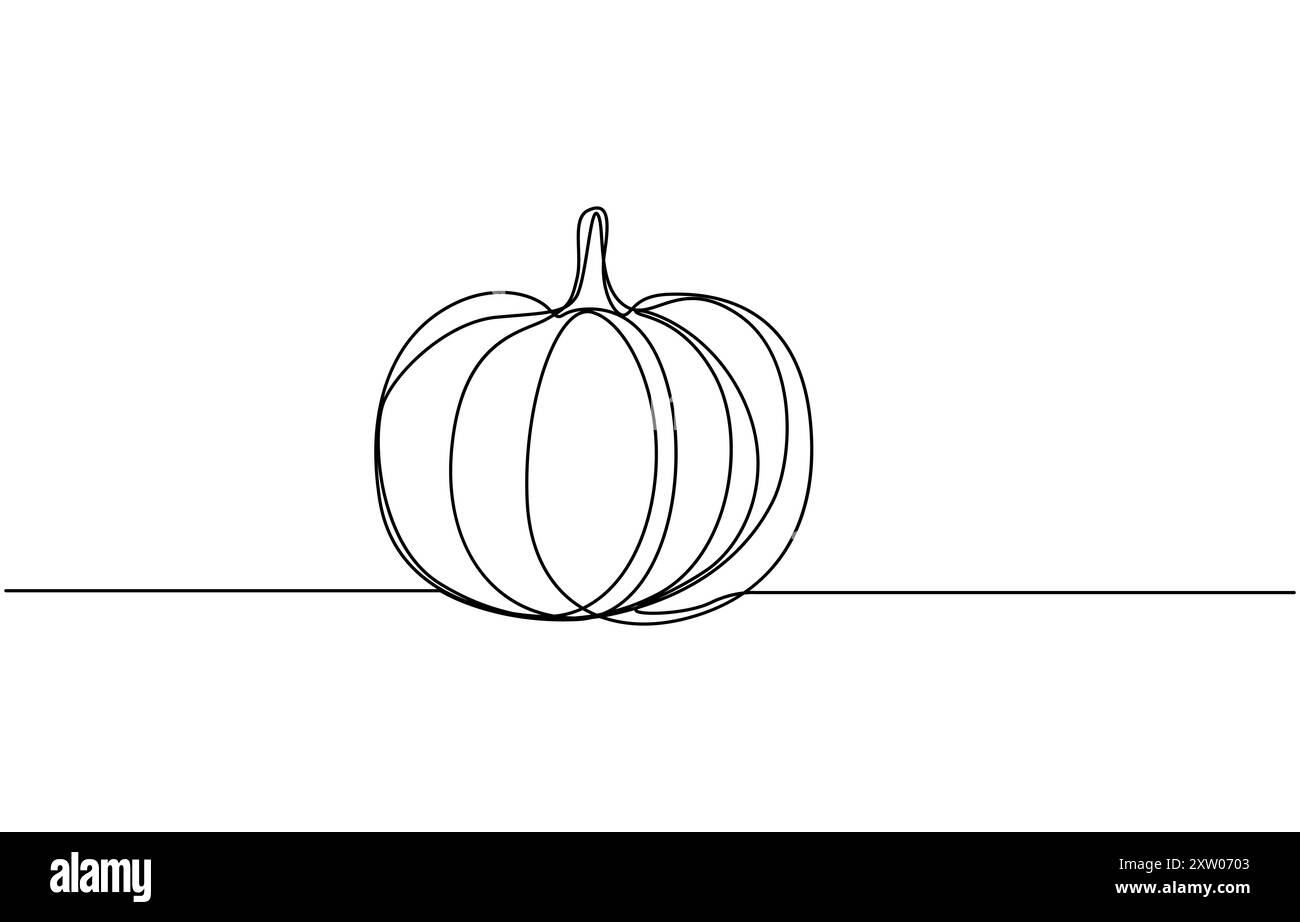 Vector illustration of Halloween Pumpkin Singe line art illustration ...