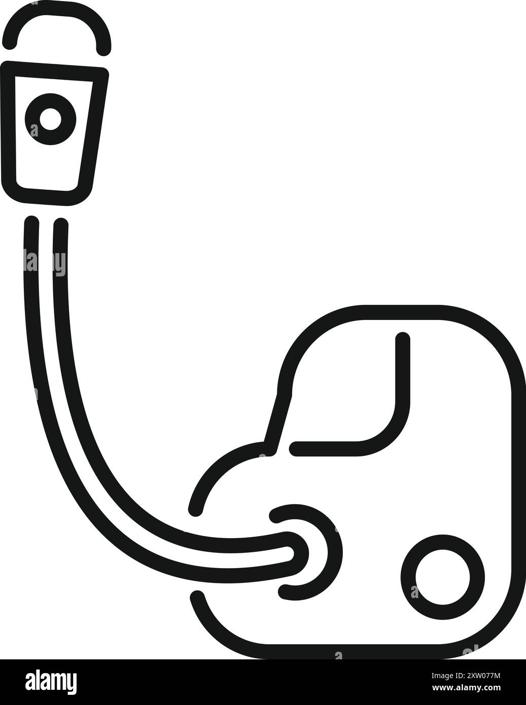 Electric car being charged from public charging station icon Stock ...