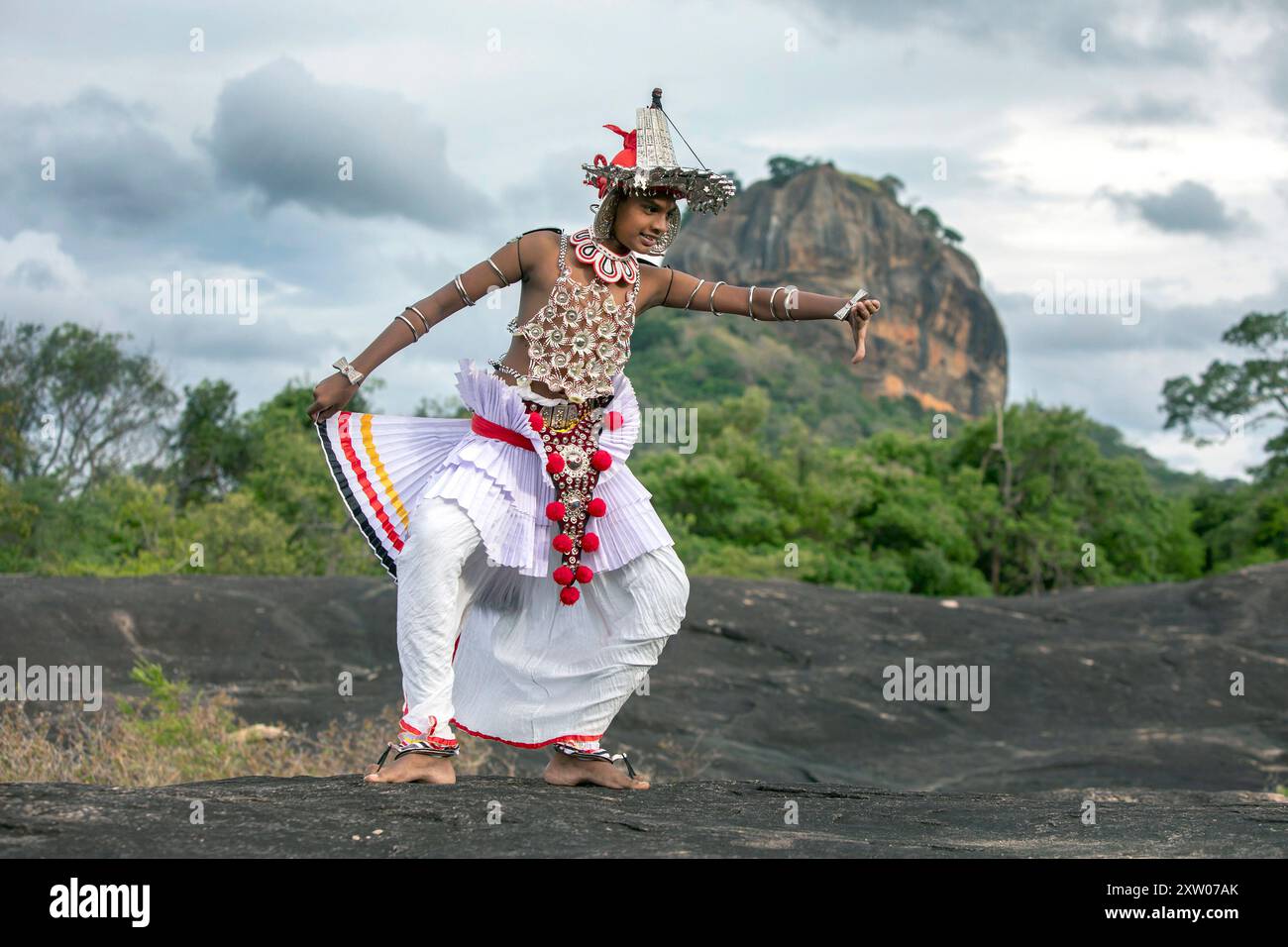 SIGIRIYA, SRI LANKA - JULY 16, 2024 : A Ves Dancer, also known as a ...