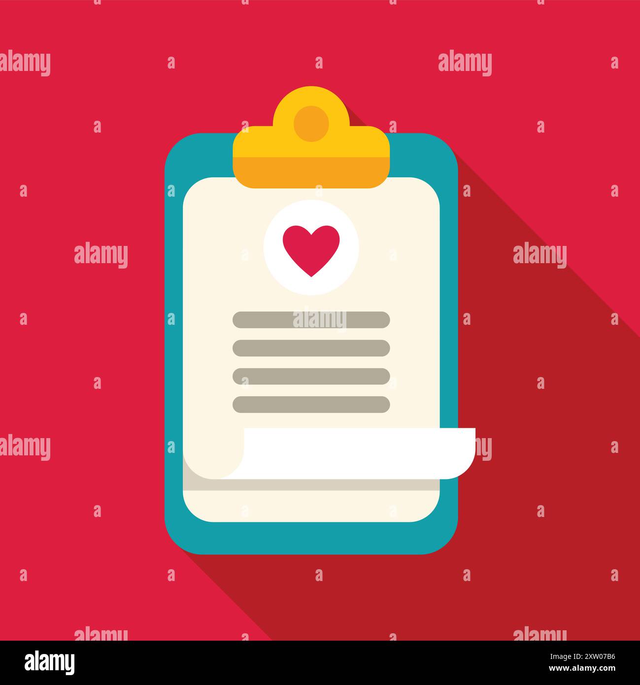 Clipboard is showing a medical test with a red heart, representing good ...