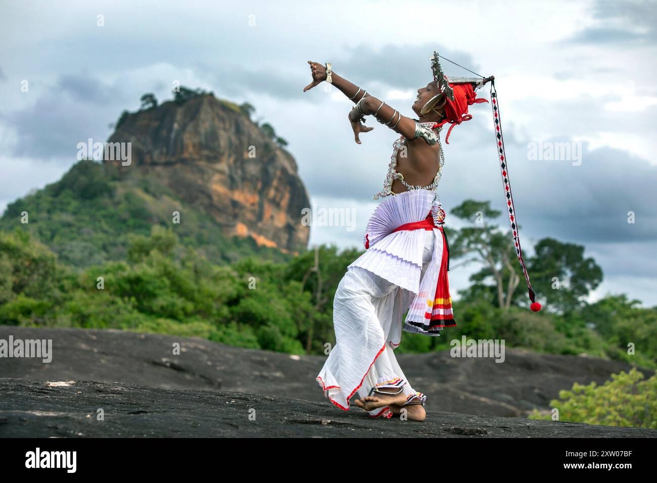 SIGIRIYA, SRI LANKA - JULY 16, 2024 : A Ves Dancer, also known as a ...