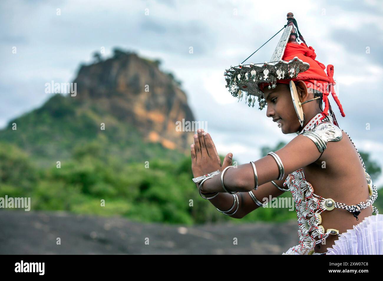 SIGIRIYA, SRI LANKA - JULY 16, 2024 : A Ves Dancer, also known as a ...