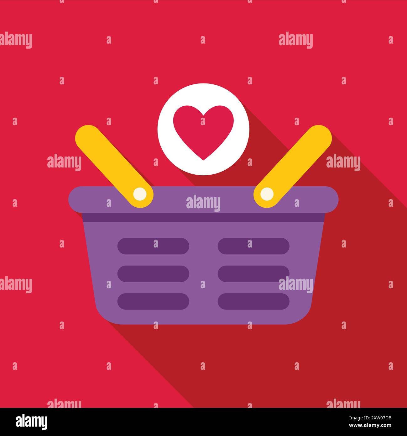 Shopping basket is shown with a heart floating above, symbolizing the ...