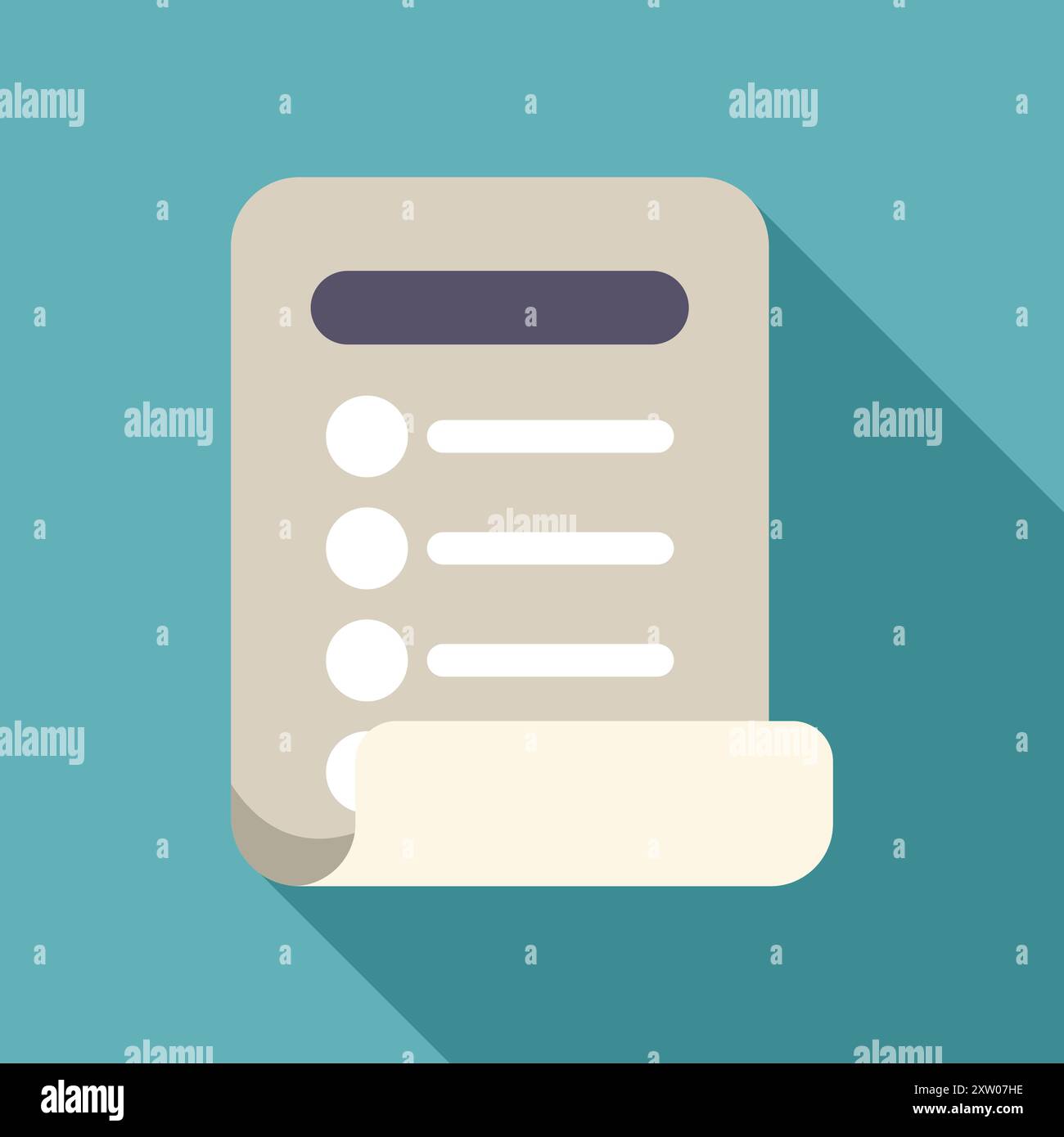 This vector illustration features a clipboard holding a document with ...