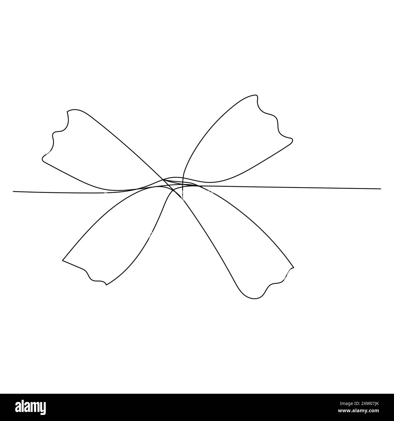 Ribbon Elements Line Art Continuous One Line Stock Vector Image & Art ...